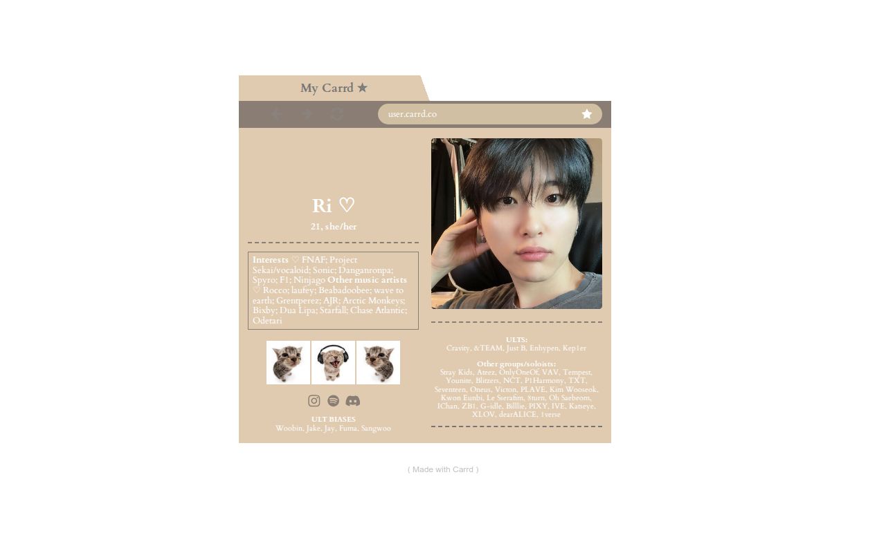 kpop carrd
